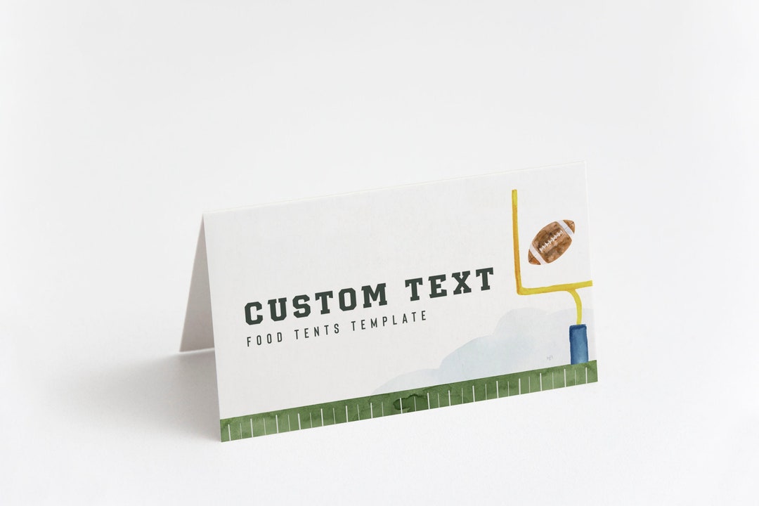 Football Food Tents: Editable Party Template (instant Download) - Etsy