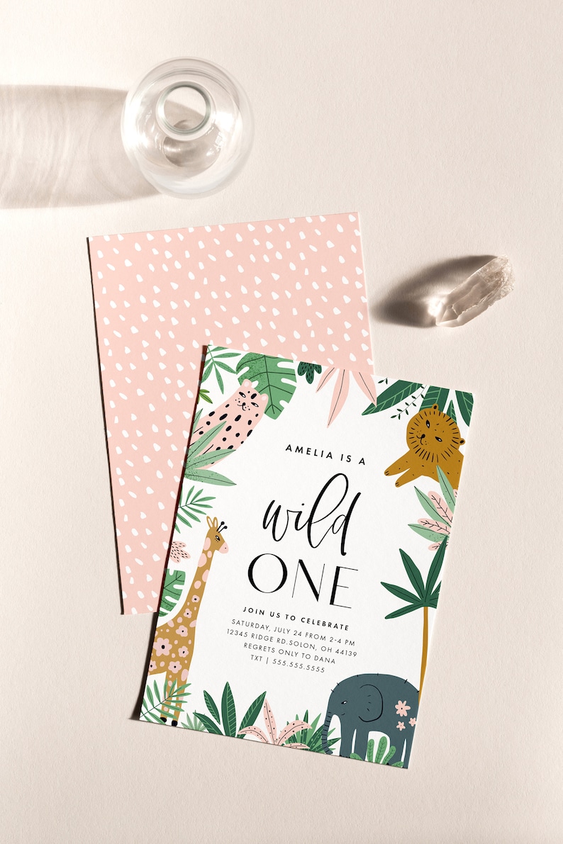 Wild One Invitation Girl Wild One Wild One Animals Girl 1st - Etsy