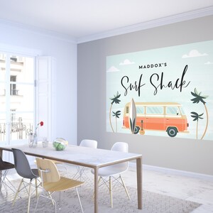 Modern Surf Birthday Welcome Sign, Surfing Birthday, Surf's Up, Orange ...