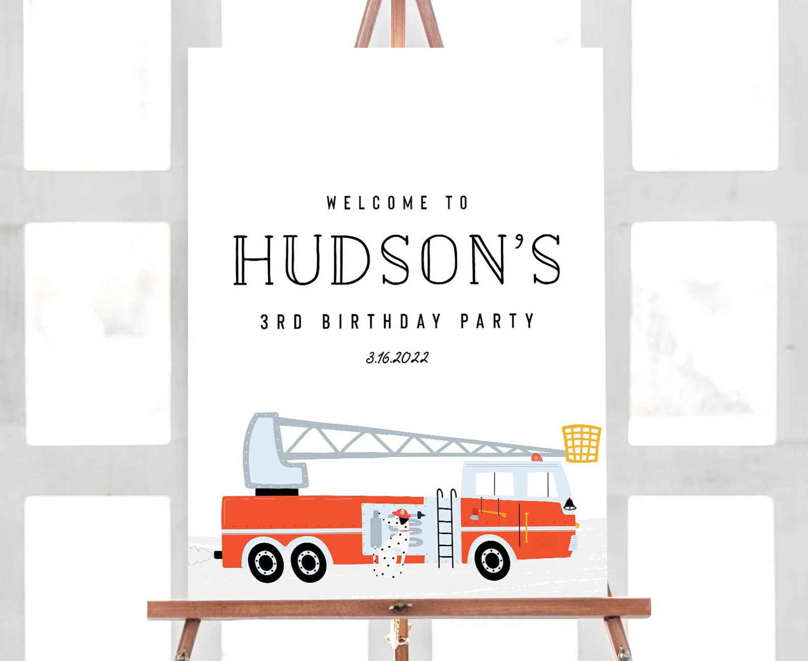 Fire Truck Welcome Sign Fire Truck Birthday Sign Modern Fire | Etsy