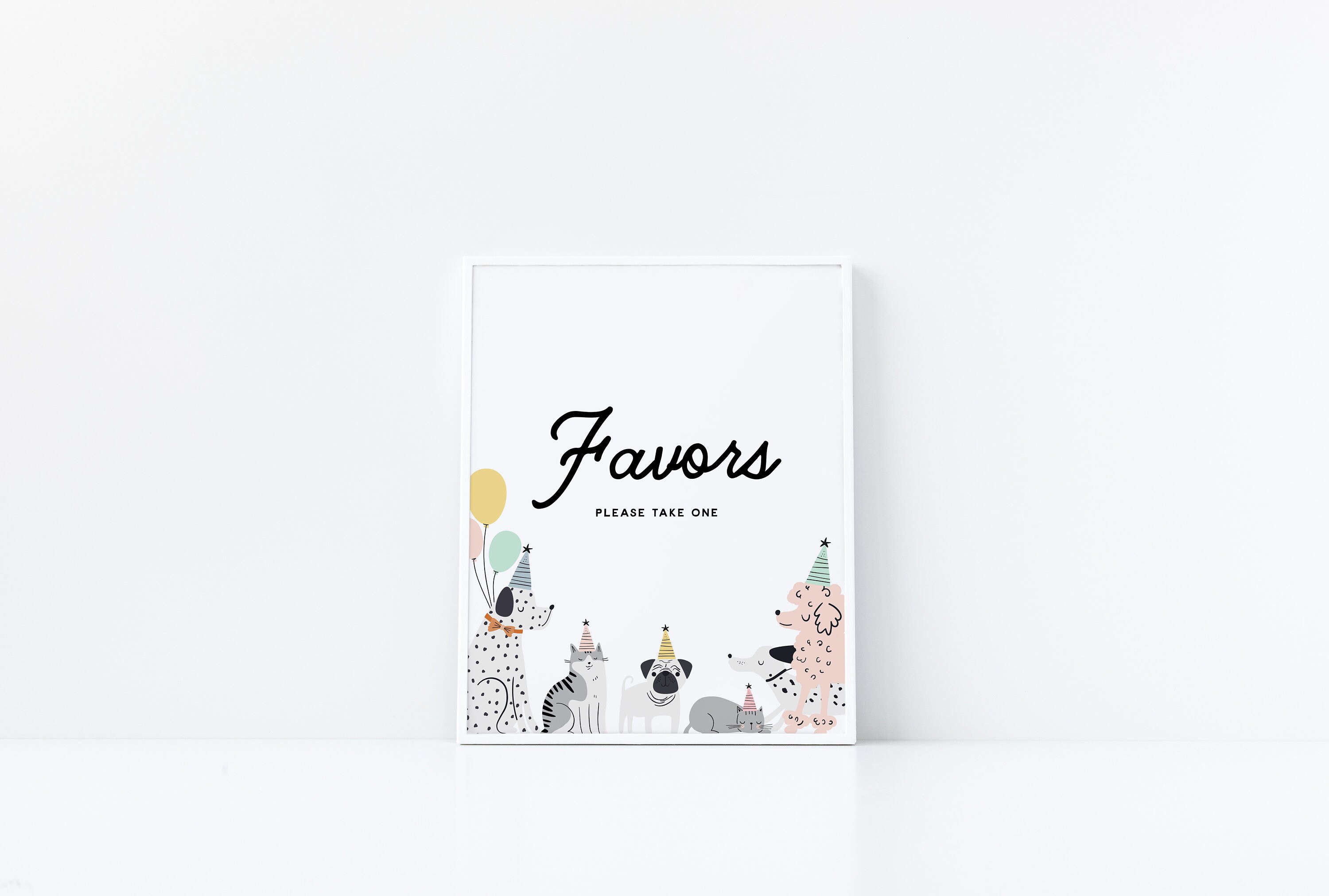 Editable Dog and Cat Theme Favor Tags Puppy Pawty Favor Tags | Etsy