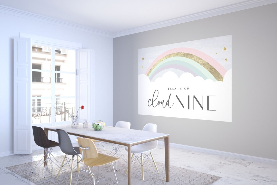 Cloud Nine Birthday Backdrop, Cloud 9, Cloud, Rainbow Party Decorations ...