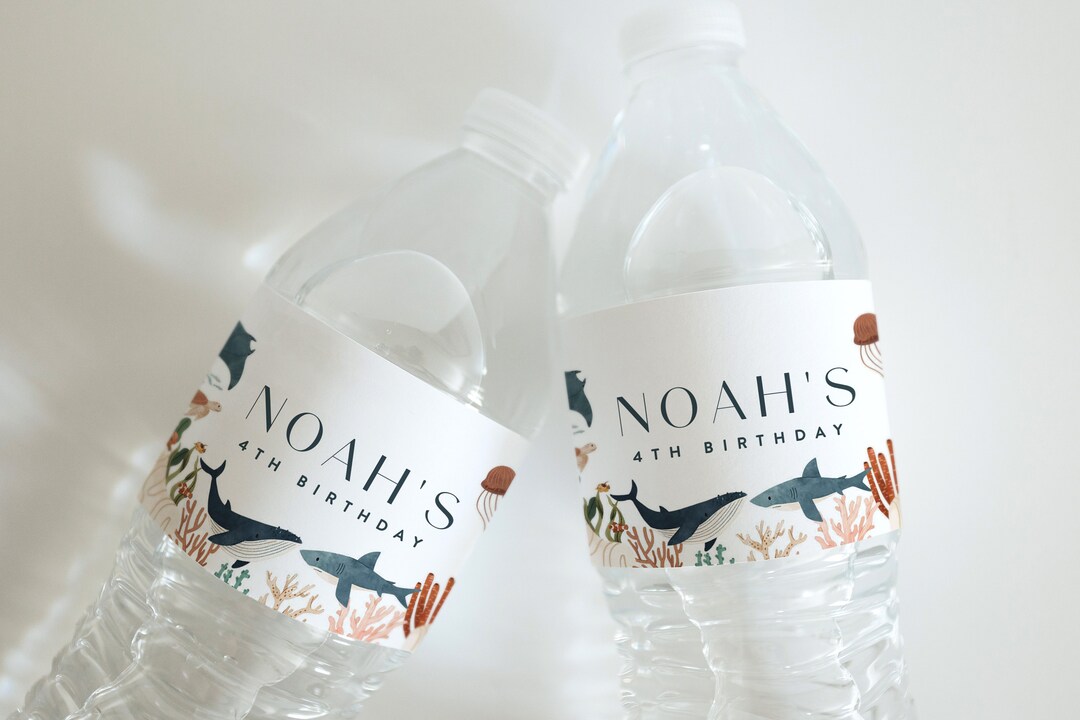 Sea Water Bottle Label Template, Sea Animals, Sea Creatures, Whale ...