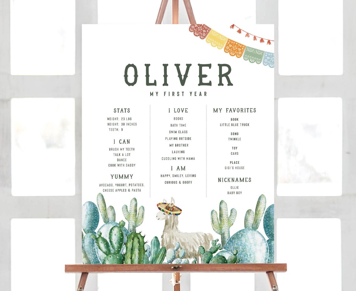 Editable Fiesta Party Signs First Fiesta Modern Fiesta Party - Etsy