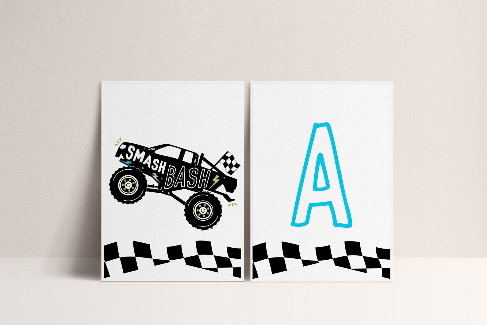Monster Truck Thank You Card Template: Editable Birthday Party (digital ...