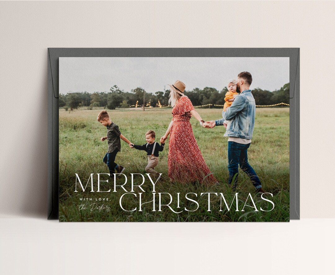 Christmas Photo Card Template, Modern Christmas Picture Card, Holidays ...