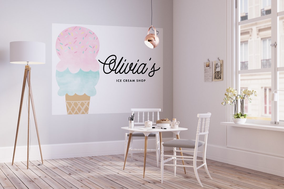 Ice Cream Birthday Backdrop: Party Banner (INSTANT DOWNLOAD) - Etsy