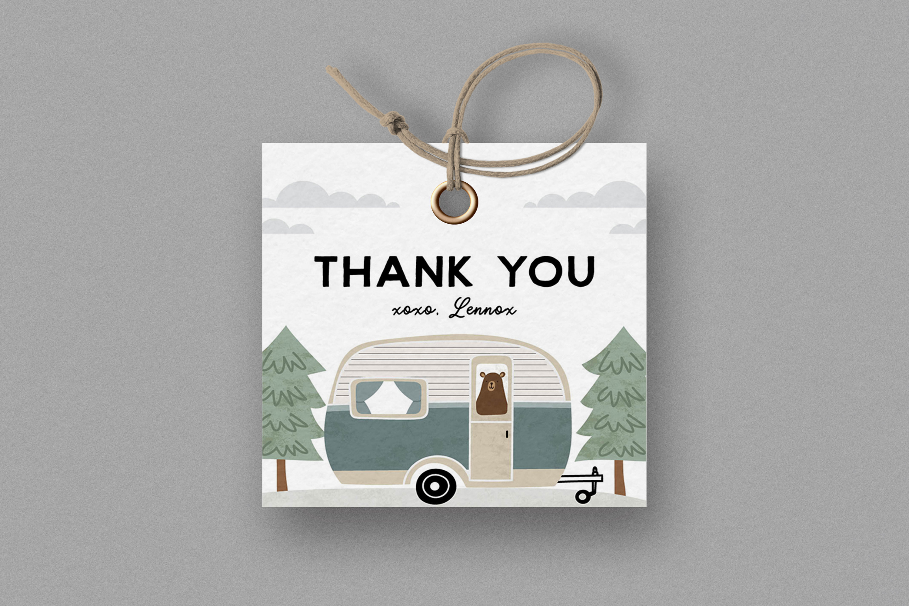 Editable Happy Camper Thank You Card: Camping Birthday (instant ...