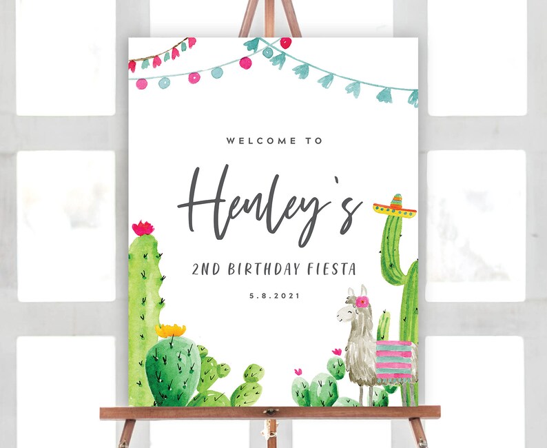 Taco Twosday Welcome Sign Fiesta Welcome Sign Editable - Etsy