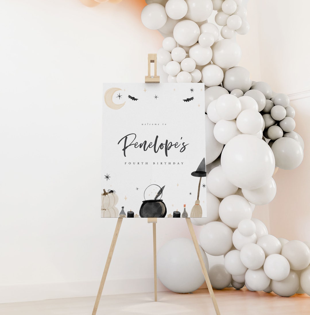 Witch Birthday Welcome Sign: Hocus Pocus Party Decor (editable Digital ...