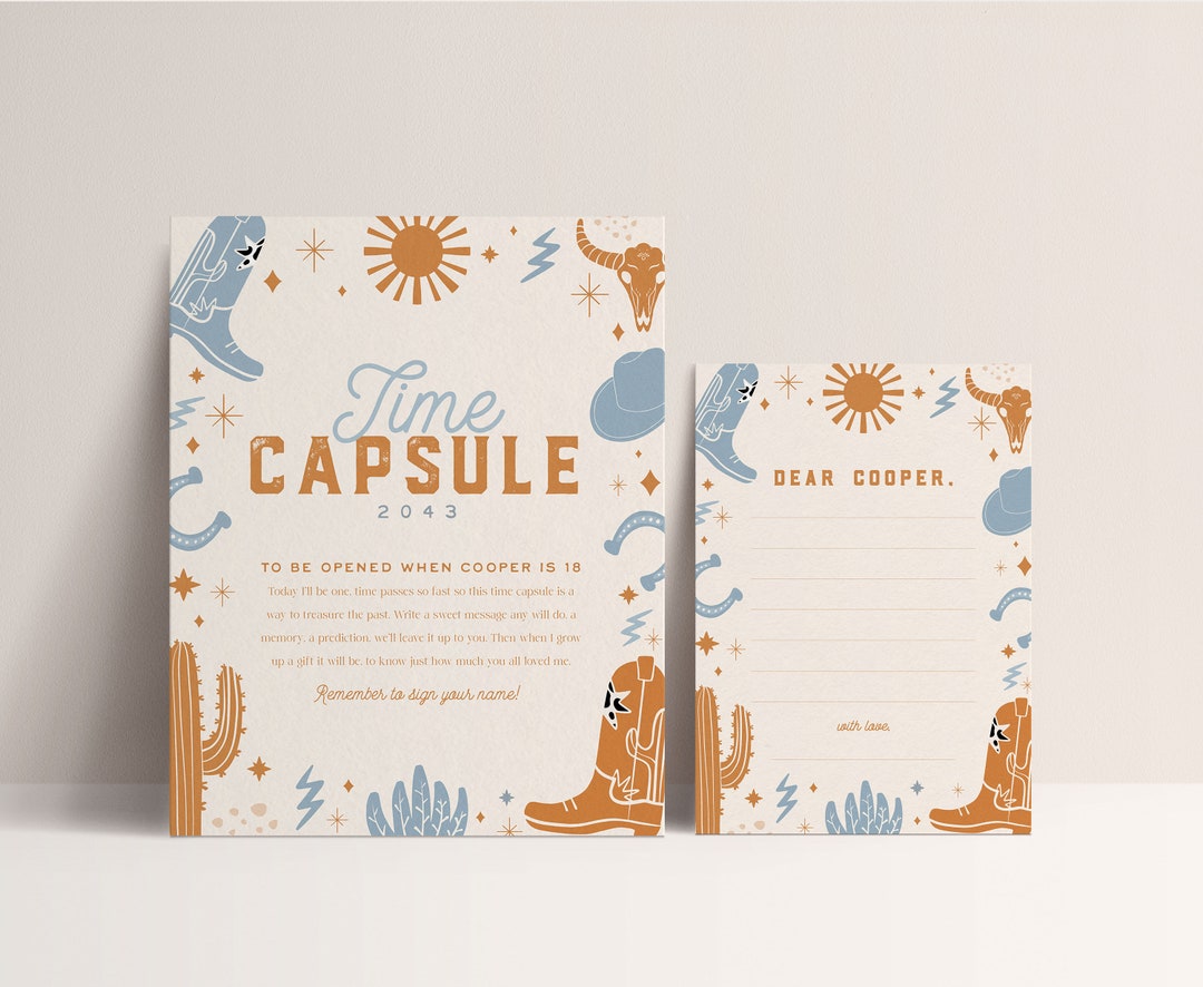 Rodeo Birthday Time Capsule: Western Cowboy Theme (editable Template ...