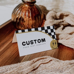 Editable Smiley Face Checkered Cupcake Toppers Sticker Template ANY AGE ...