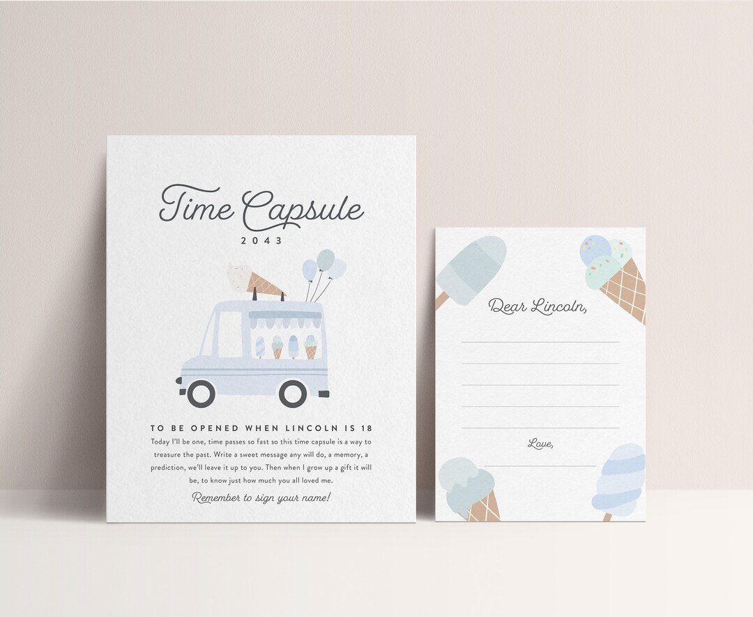 Ice Cream Birthday Time Capsule, Ice Cream Truck, Ice Cream Party ...