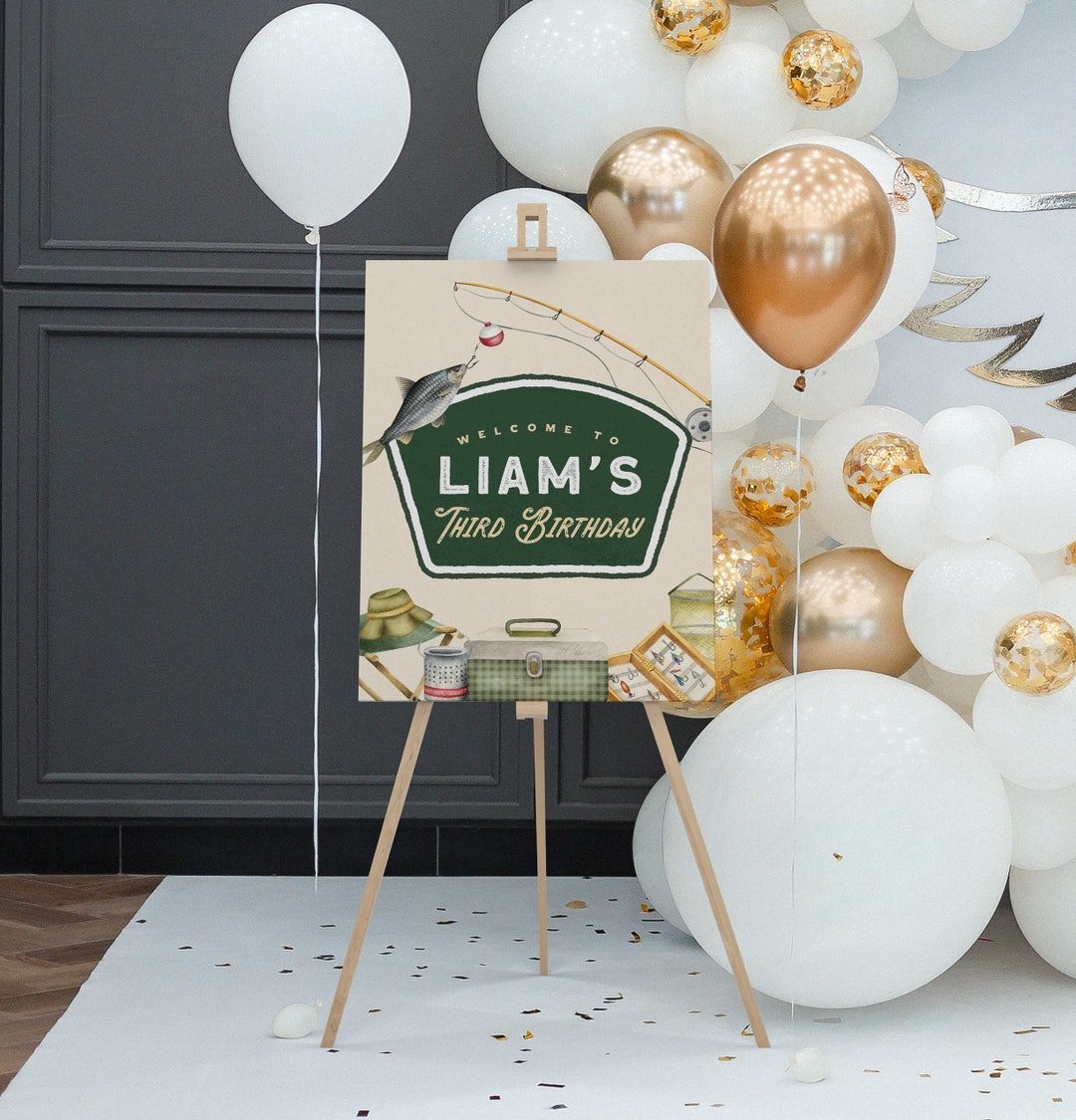 Fishing Birthday Welcome Sign: Editable Party Decor (digital Download ...