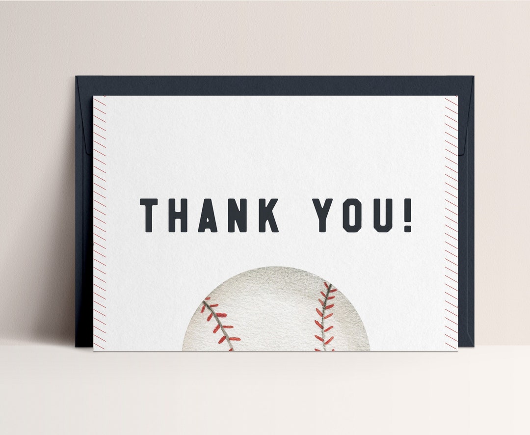Baseball Thank You Card Template: Modern All-star Design (digital ...