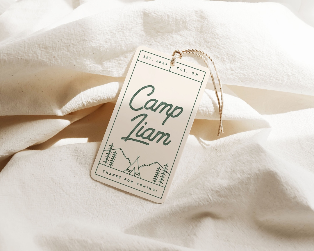 Happy Camper Favor Tag: Vintage Camping Birthday (digital Template) - Etsy