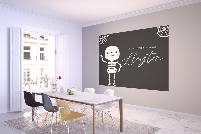 Skeleton Birthday Invitation Halloween Birthday Party - Etsy