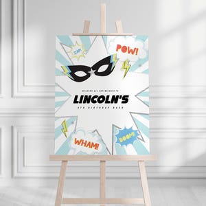 Editable Superheroes Birthday Welcome Sign Template Printable Superhero ...