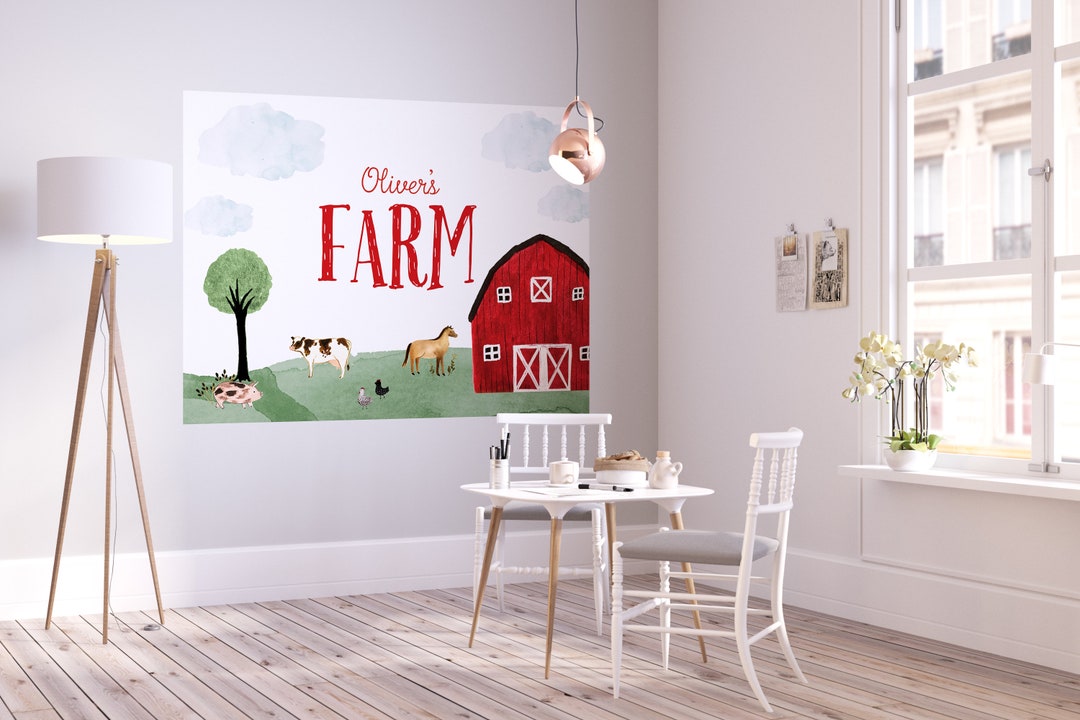 Farm Birthday Backdrop: Editable Barn Banner (INSTANT DOWNLOAD) - Etsy
