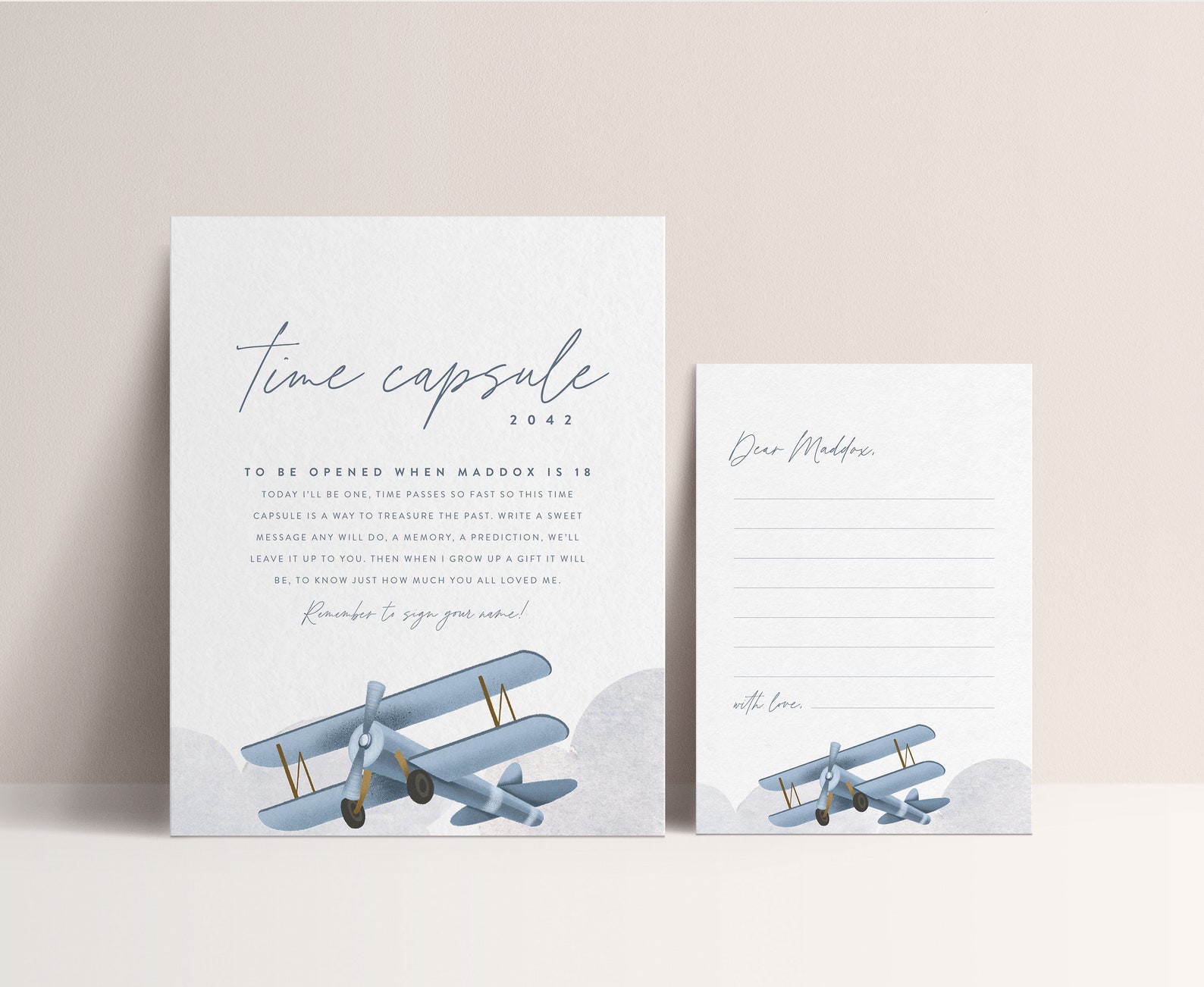 Airplane Favor Tag Modern Plane Design Vintage Airplane - Etsy