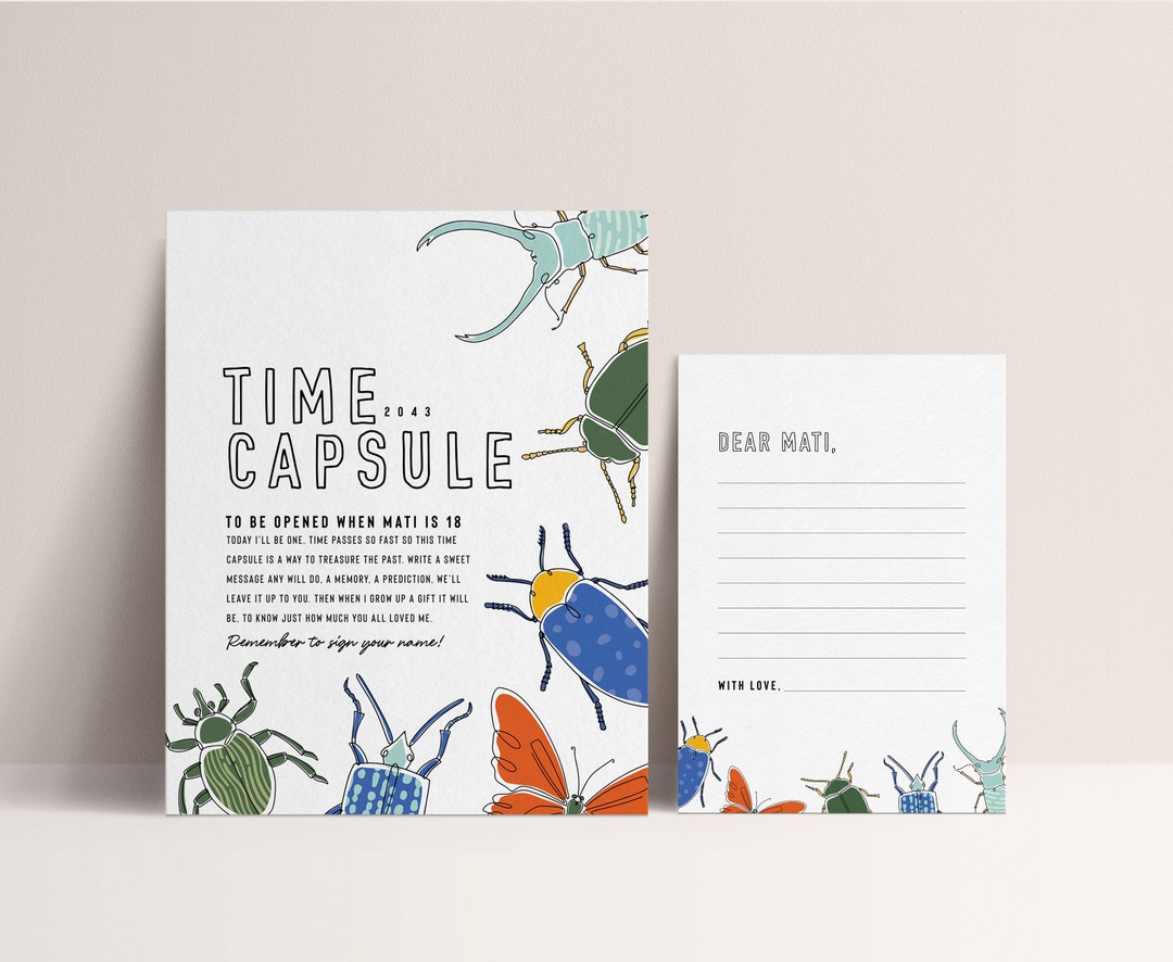 Bug Birthday Time Capsule, Insect Birthday Party , Editable Digital ...