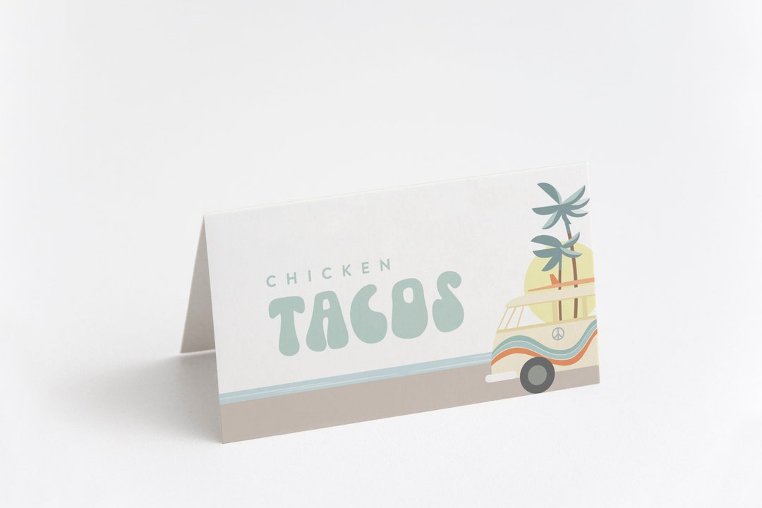 Retro Surf Food Tents, Boy Surf Birthday, Peace Love and Surf, Hippie ...