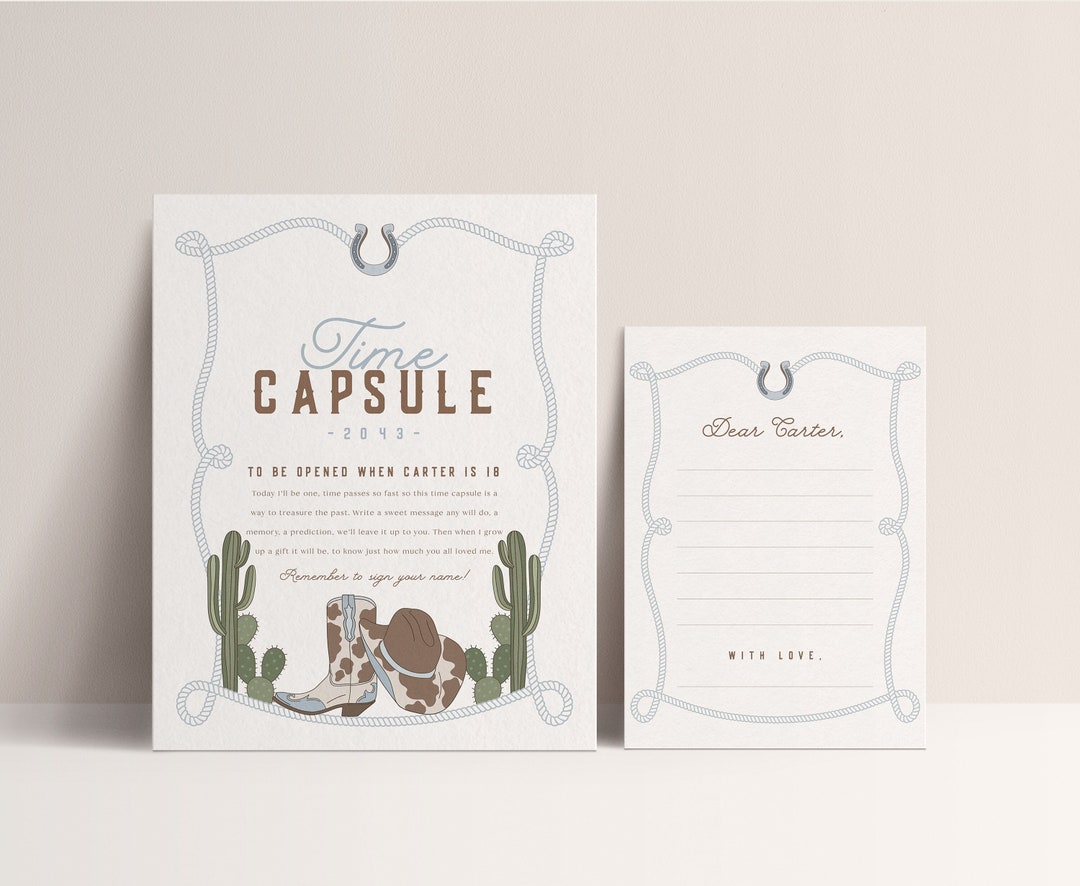 Editable Rodeo Time Capsule Template: Cowboy Birthday (instant Download ...