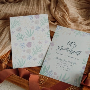 Sea Shell Invitation Template Shellabration Party Invitation Sea Shells ...