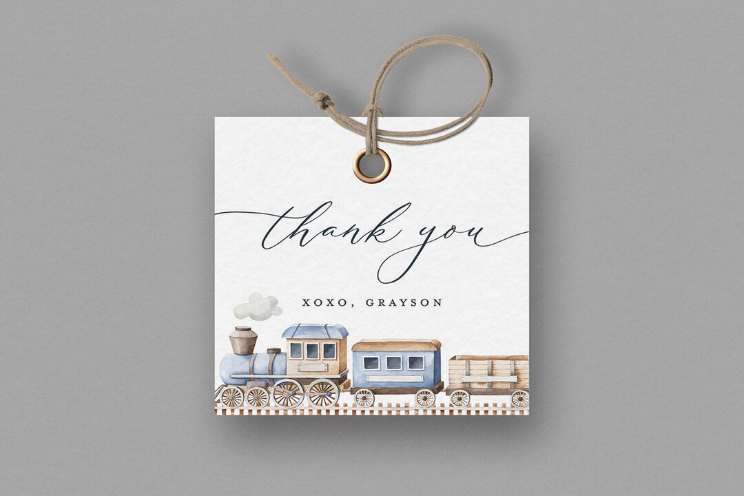 Editable Train Favor Tags, Vintage Train Favor Tag, Choo Choo, Train ...