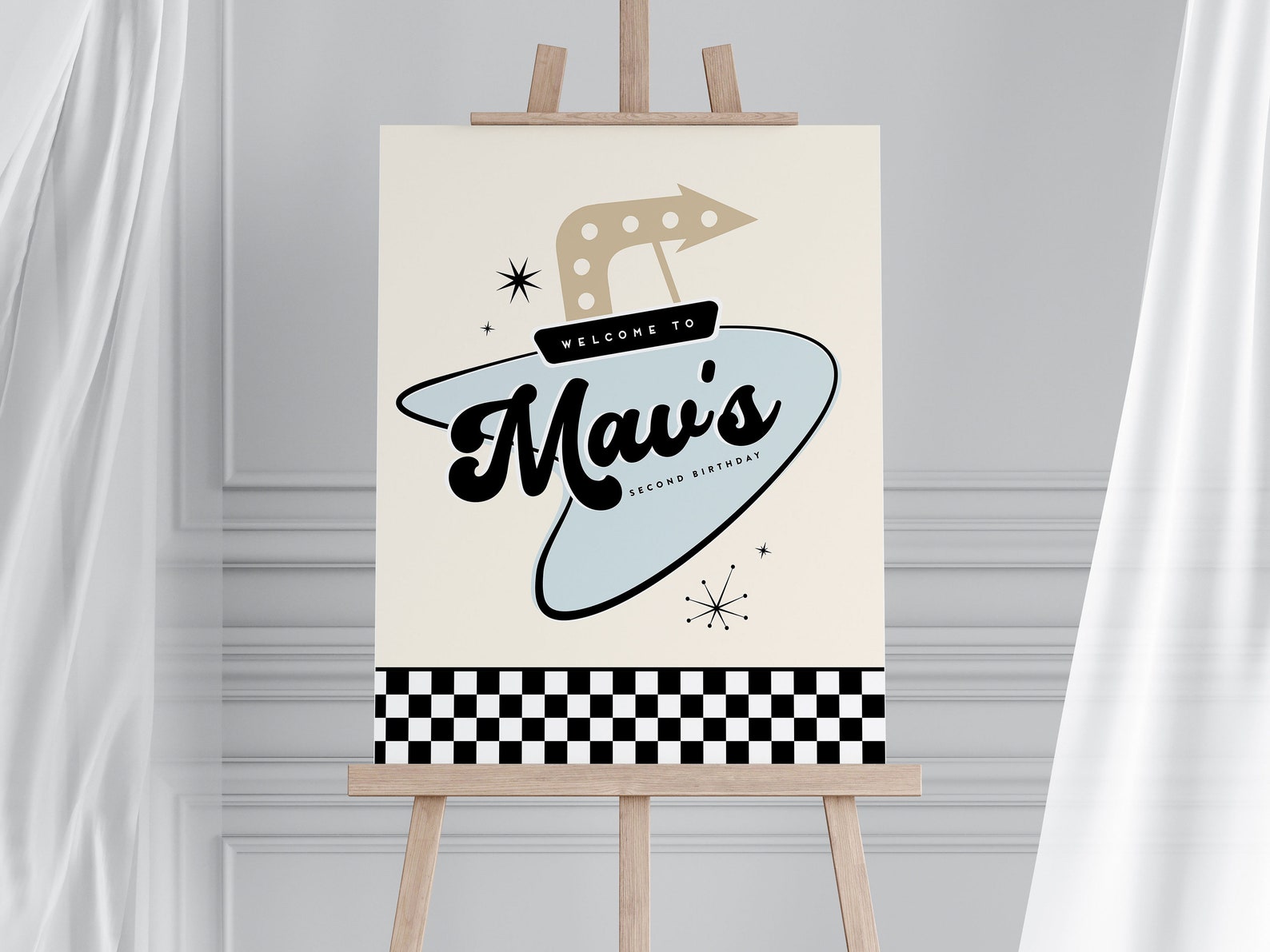 Retro 50s Diner Food Tent Template: Editable Printable (digital ...