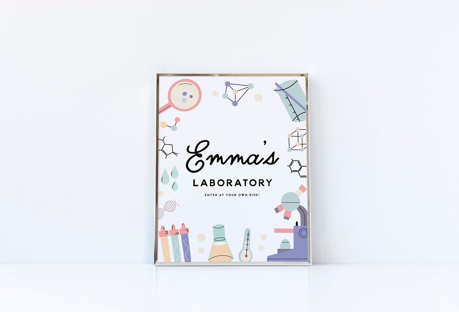 Editable Science Party Signs Girl Mad Scientist Modern - Etsy