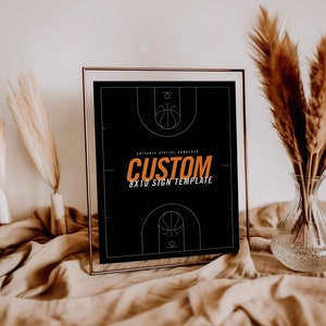 Basketball Party Welcome Sign Template, Modern Basketball Court Poster ...