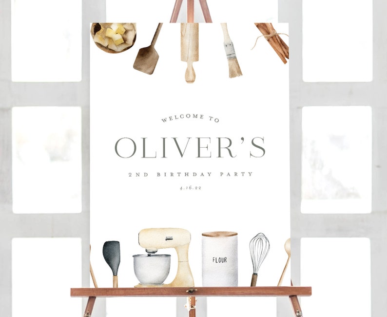 Cooking Party Welcome Sign Chef Party Bakery Birthday Party | Etsy