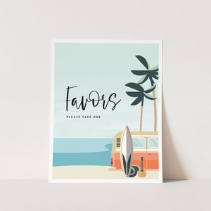 Modern Surf Birthday Welcome Sign, Surfing Birthday, Surf's Up, Orange ...