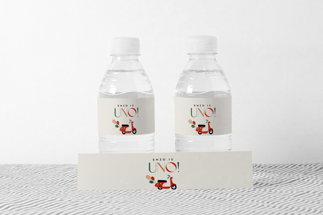 Vespa Water Bottle Label Italian Theme Party Uno Birthday Italy Theme ...