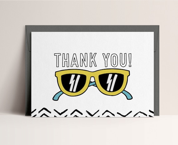 Two Cool Thank You Card Sunglasses Thank You Card Modern Two - Etsy