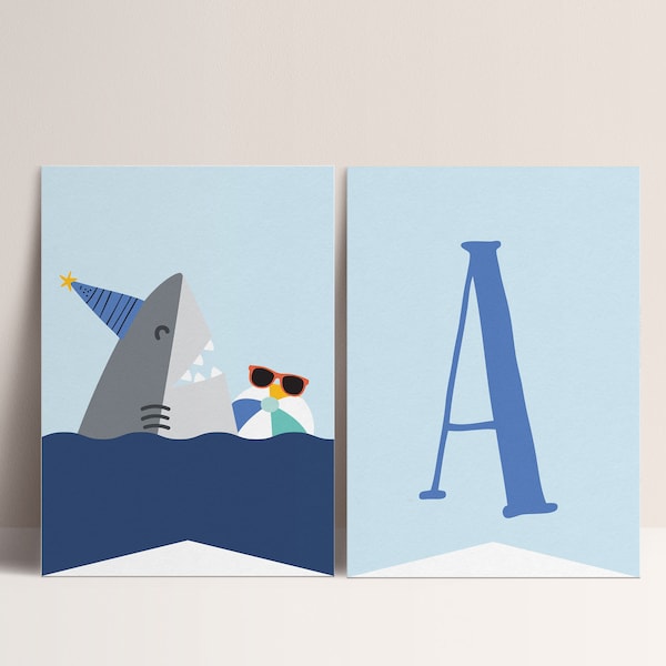 Shark Birthday Banner - Etsy