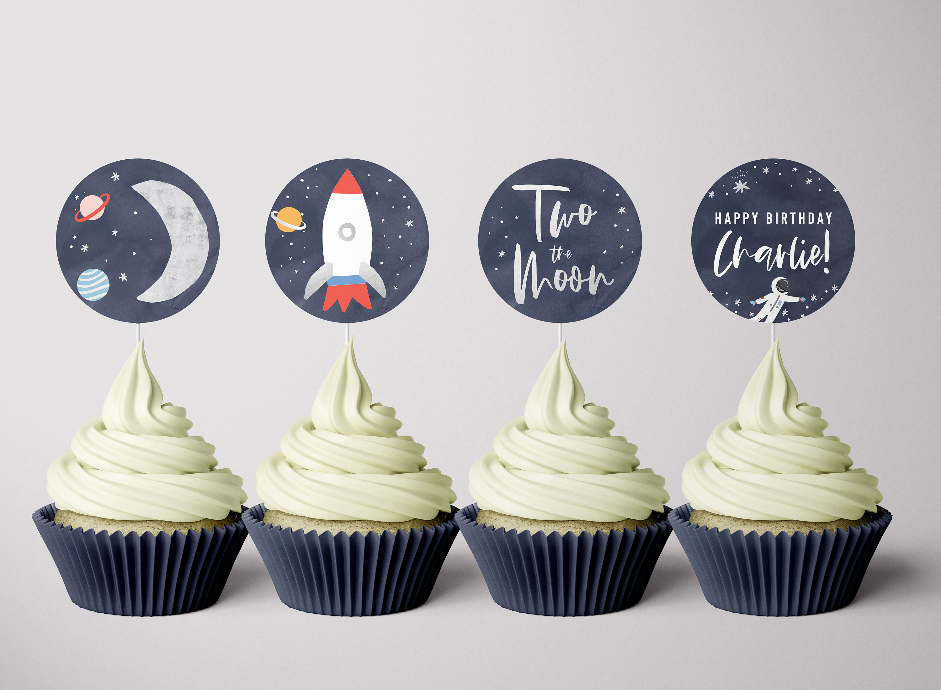 Two the Moon Water Bottle Label Space Water Bottle Label | Etsy