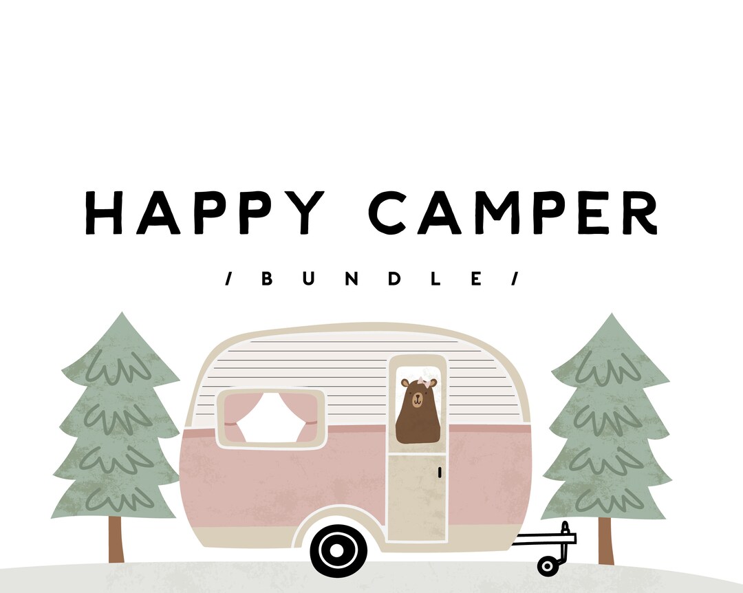 Girl One Happy Camper Birthday Party Package: Editable Corjl Templates ...
