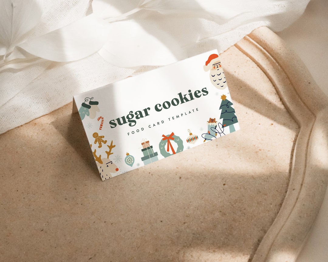 Christmas Food Tents Template: Holiday Place Cards (editable Printable ...