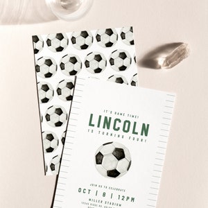 Soccer Birthday Invitation Soccer Theme Party Invitation Modern Soccer ...