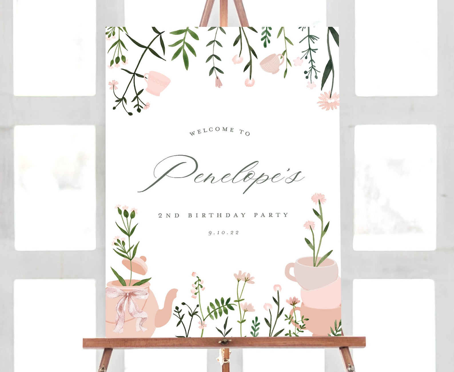 Editable Tea Party Welcome Sign Tea Party Birthday Sign - Etsy