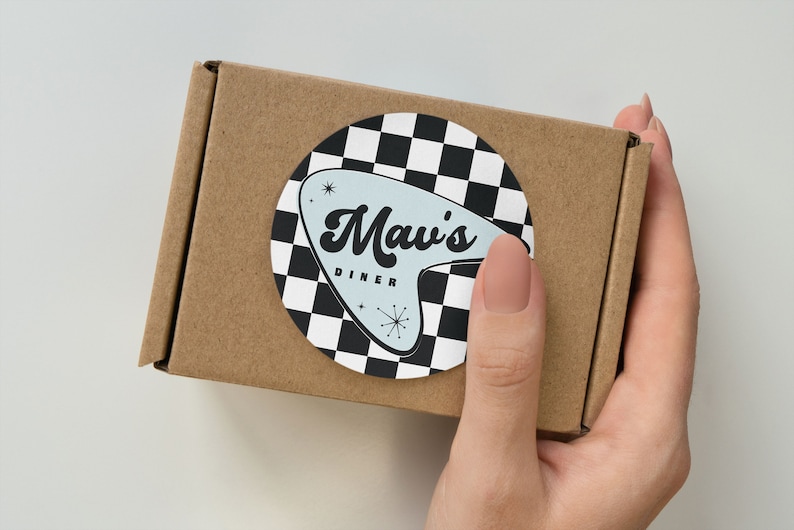 Retro 50s Diner Favor Tag Template: Editable Thank You (digital ...