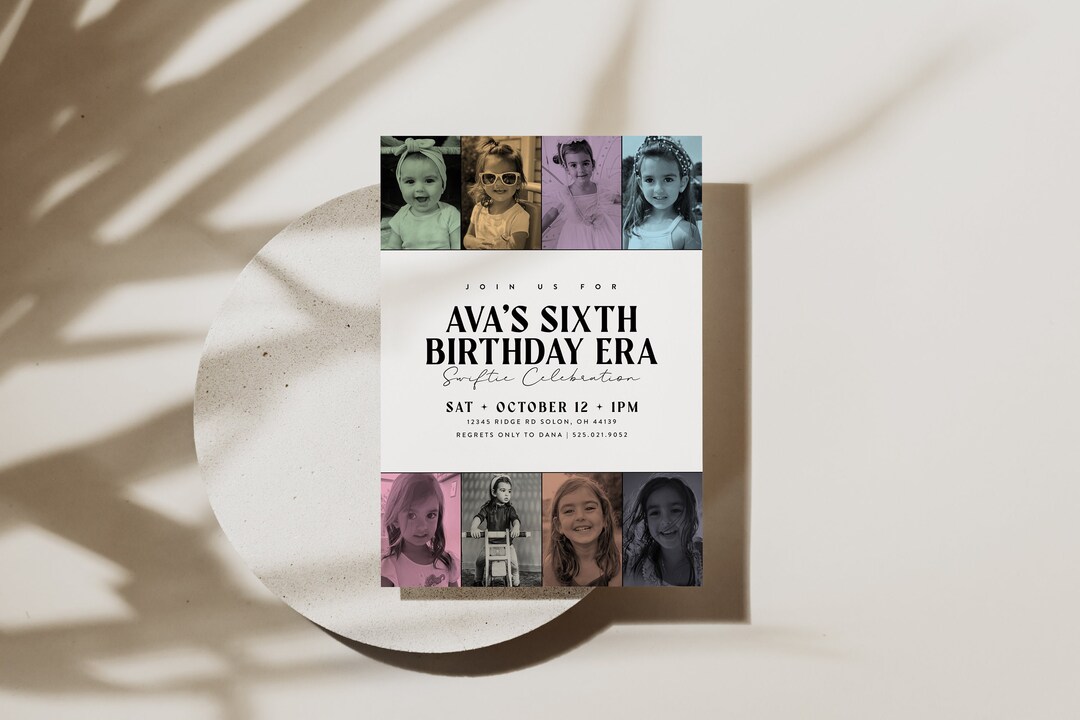 Taylor Eras Tour Birthday Invitation: Photo Party Invite (editable ...