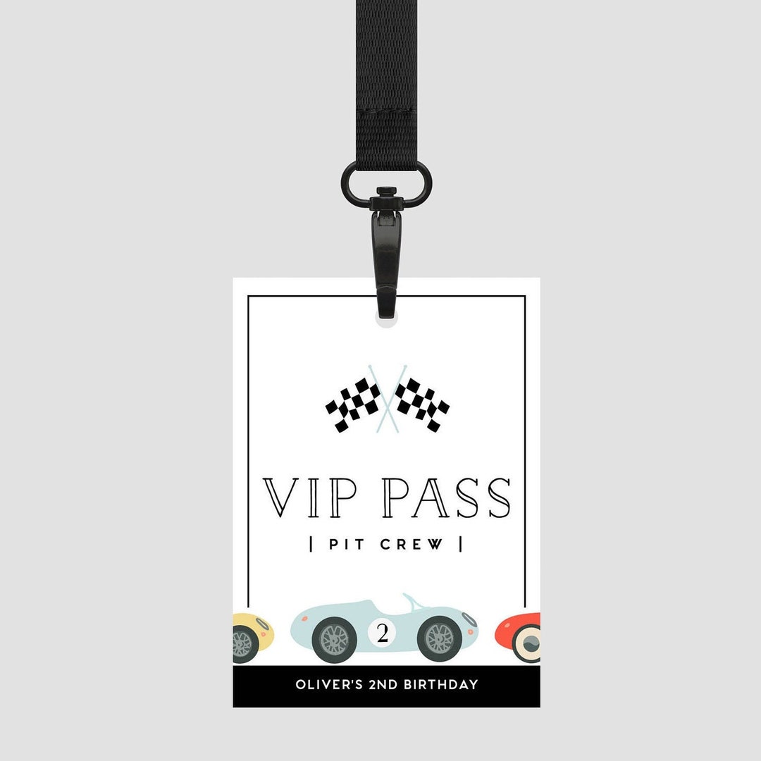 Race Car VIP Pass Editable Printable, Pit Crew Favor Tag, Growing up ...