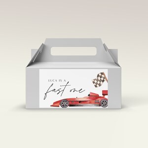 Race Car Favor Tag, Modern Race Car Birthday, Two Fast, Fast One ...