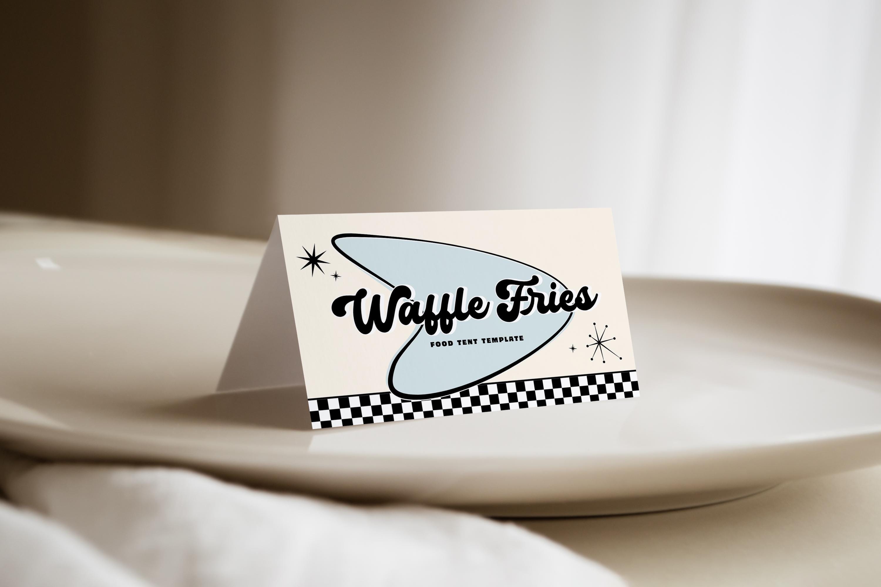 Retro 50s Diner Food Tent Template: Editable Printable (digital ...