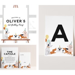 Dog Birthday Party Bundle: Editable Puppy Party Decor (digital Download ...