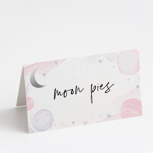Editable Space Birthday Favor Tags, Minimalistic Space, Galaxy Sun Moon ...