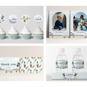 Surf Birthday Bundle, Retro Surfing Birthday Party Package, the Big One ...